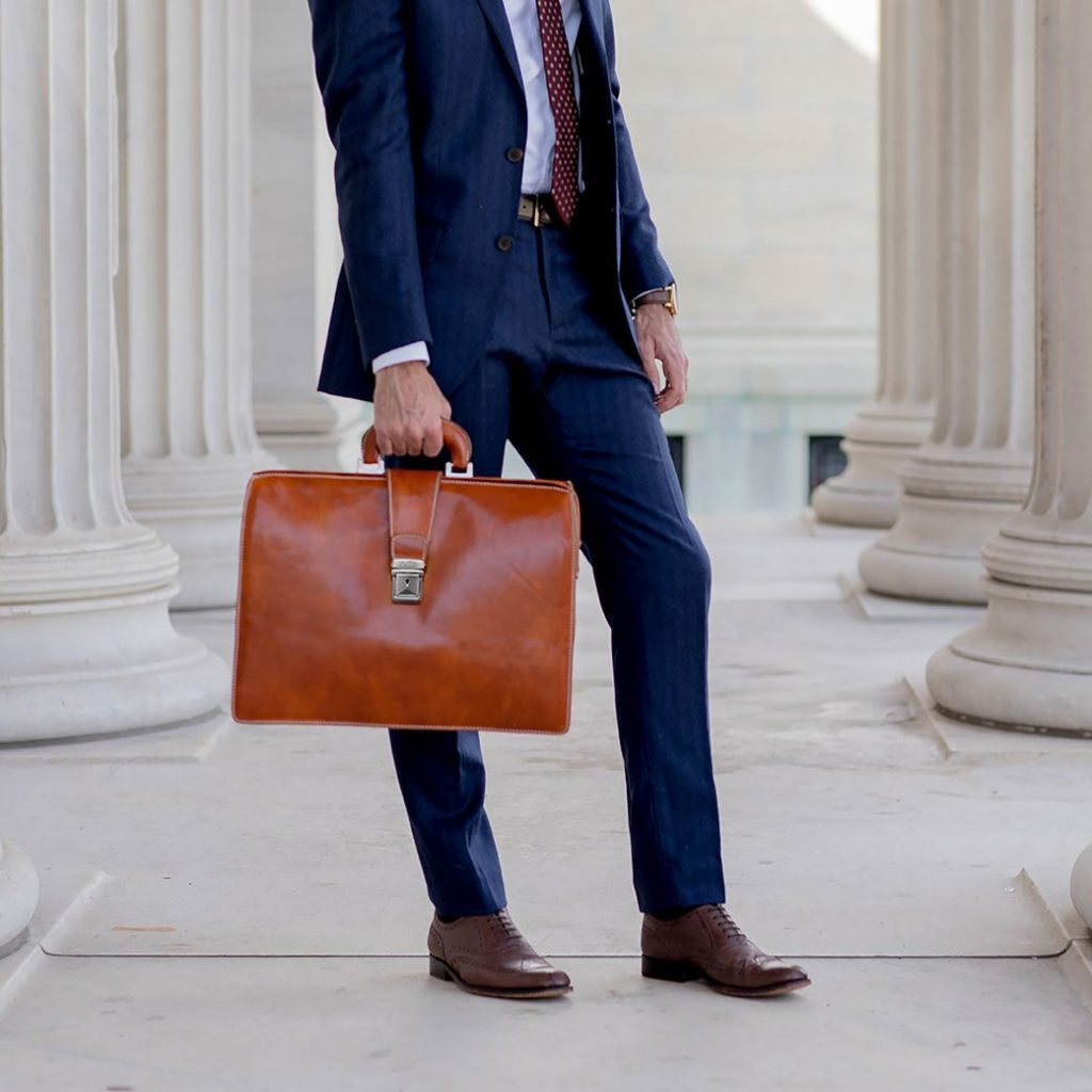 Ciabatta Italian Leather Briefcase Bag - Fenzo Italian Bags