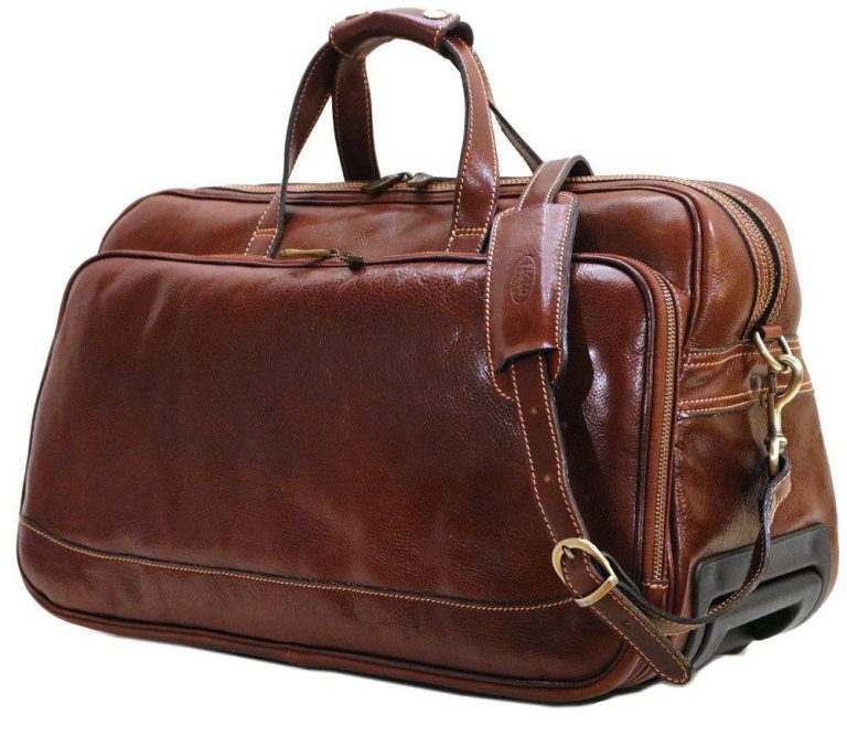 Milano Italian Leather Trolley Bag - Fenzo Italian Bags